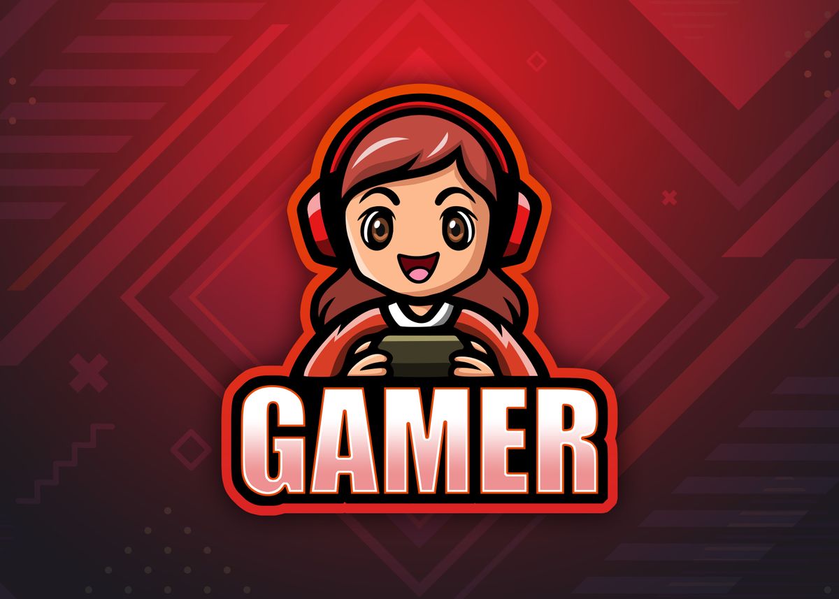 'Gamer Girl Red' Poster by 84PixelDesign | Displate