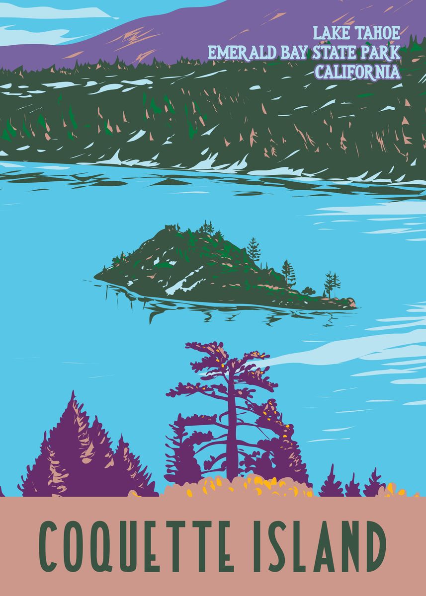 'Coquette Island WPA' Poster, picture, metal print, paint by John Lucke ...