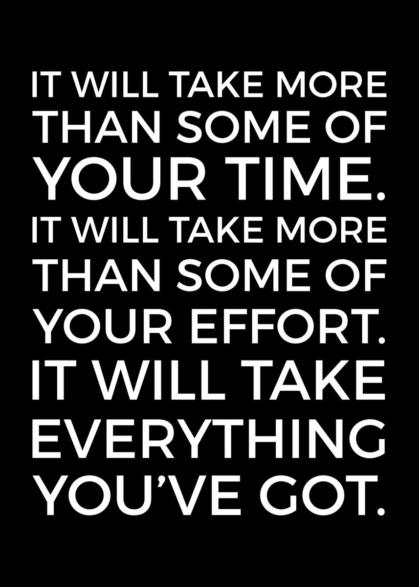 'Time and Effort' Poster by albran karan | Displate