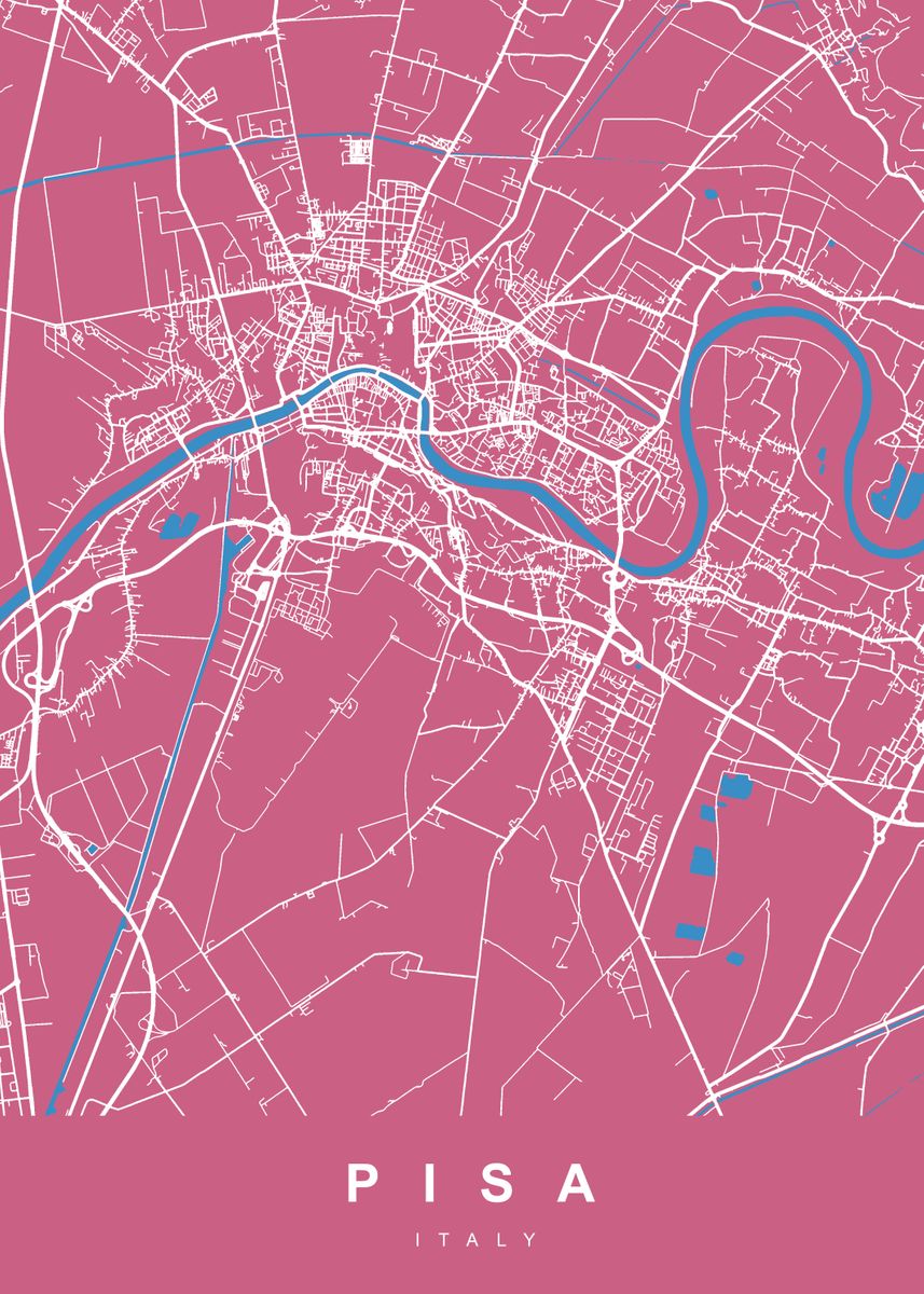 'PISA Map ITALY' Poster by UrbanMaps | Displate