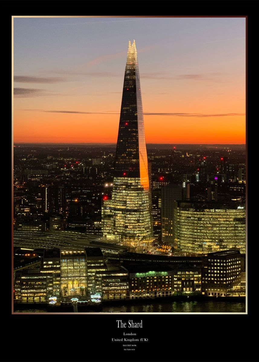 'The Shard UK' Poster, picture, metal print, paint by NTx Photography ...
