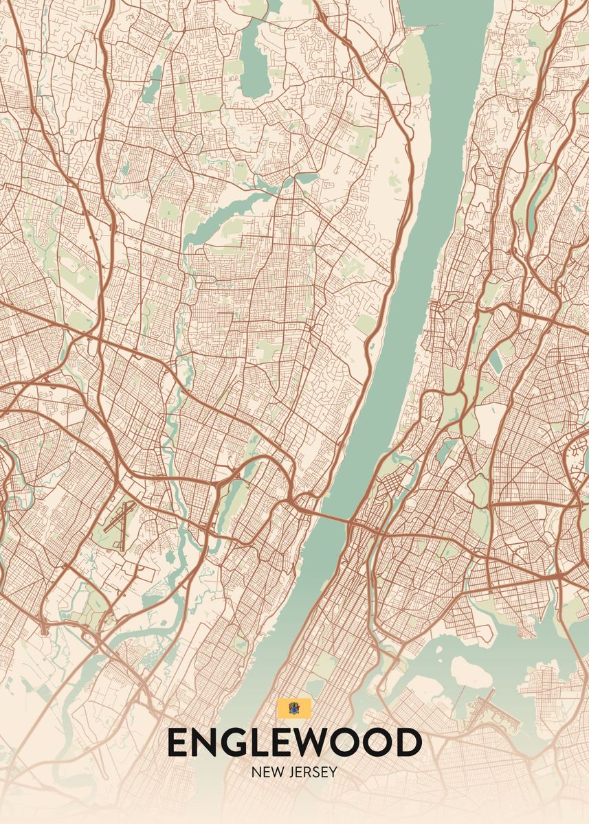 'Englewood NJ' Poster, picture, metal print, paint by IMR Designs ...