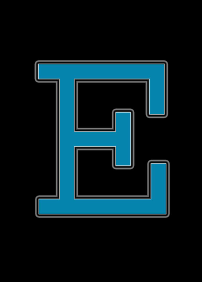 'e letter blue' Poster, picture, metal print, paint by TheGolden Hand ...