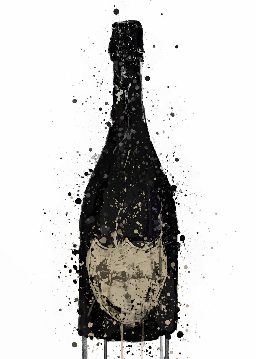 'Champagne Vanta' Poster, picture, metal print, paint by Izu | Displate