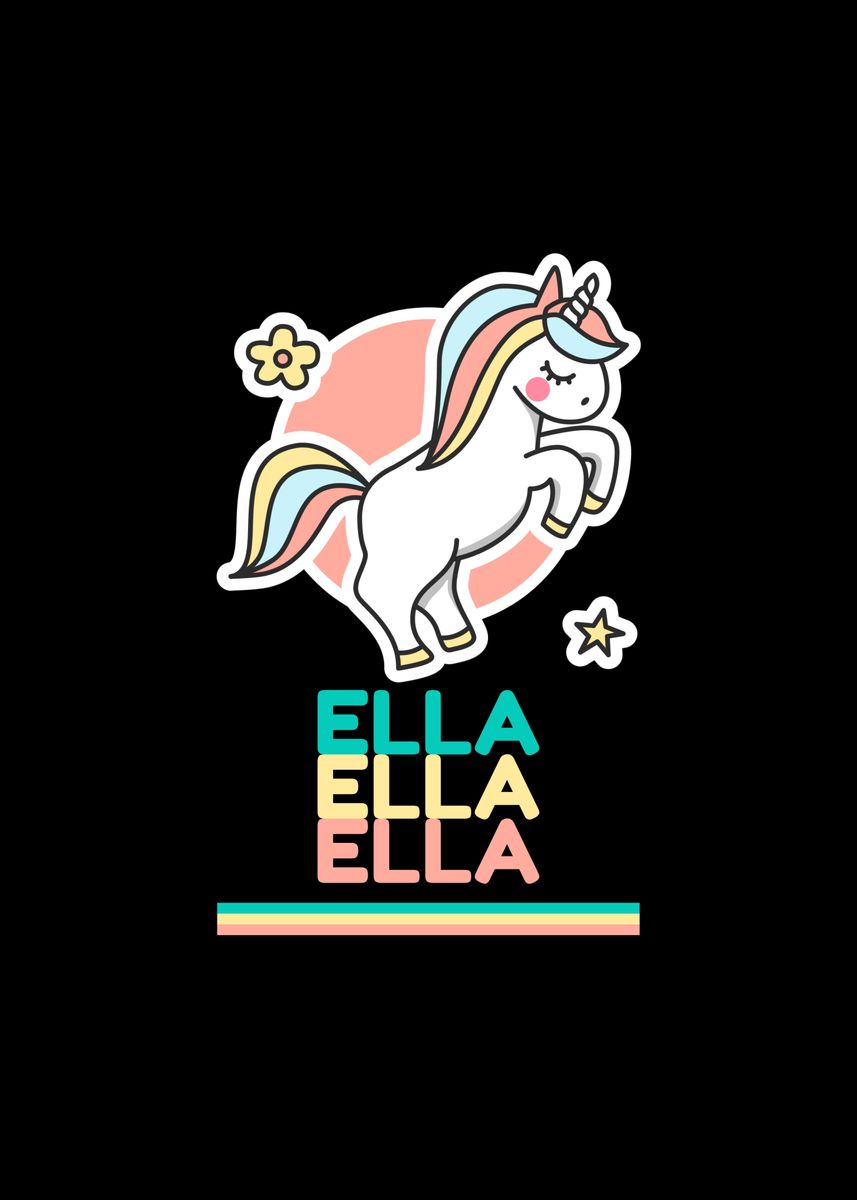 'Ella First Name Cute' Poster by CrownMerch | Displate