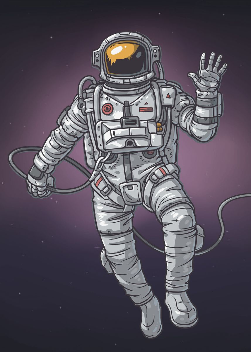 'Astronaut hi art' Poster by Awesome Poster Studio | Displate