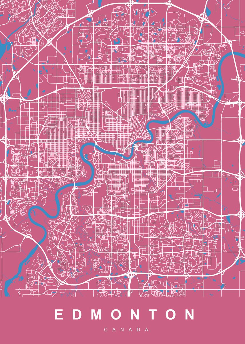 'EDMONTON Map CANADA' Poster by UrbanMaps | Displate