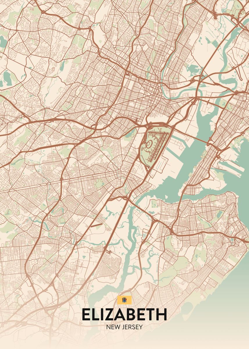 'Elizabeth NJ' Poster, picture, metal print, paint by IMR Designs ...