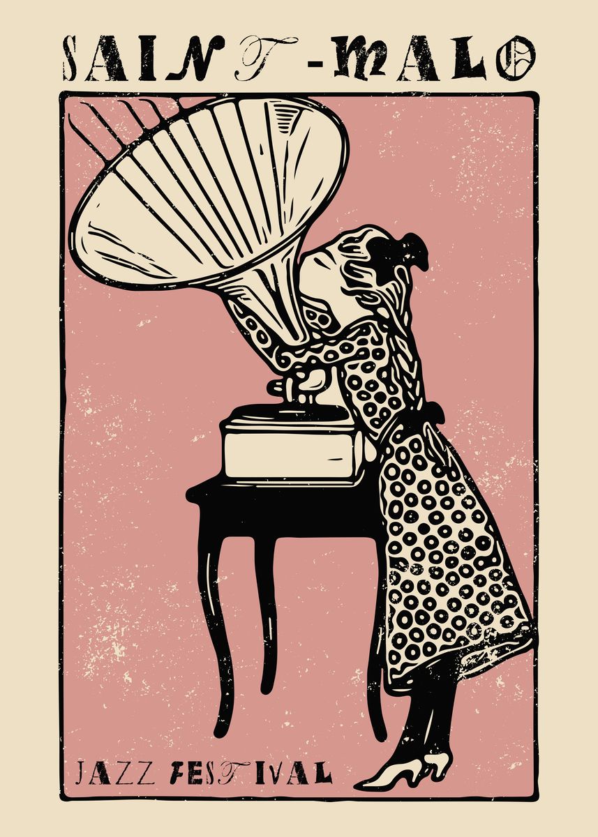 'SaintMalo Jazz Festival' Poster, picture, metal print, paint by BluePinkPanther | Displate