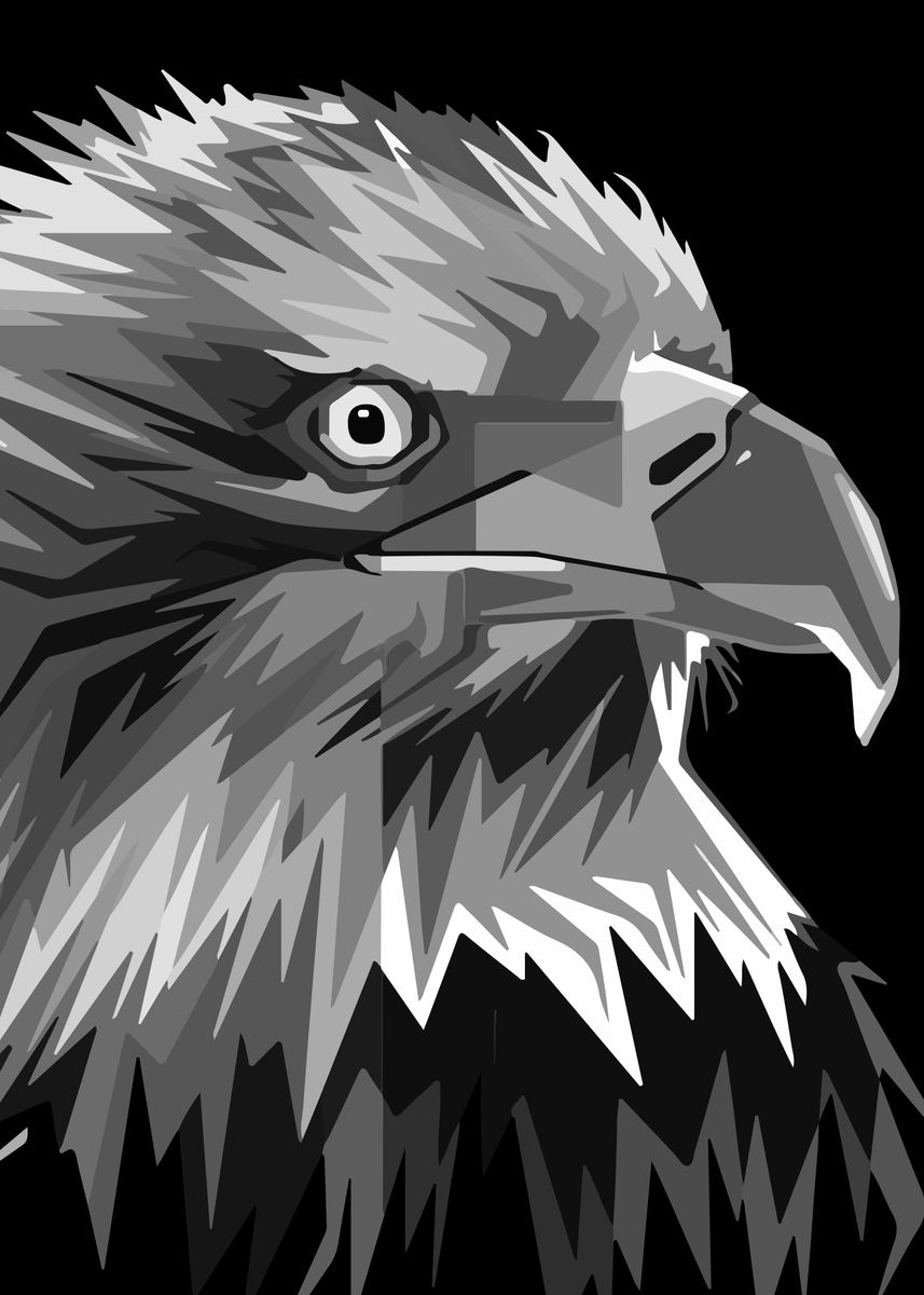 'gray eagle pop art' Poster, picture, metal print, paint by Cipto ...
