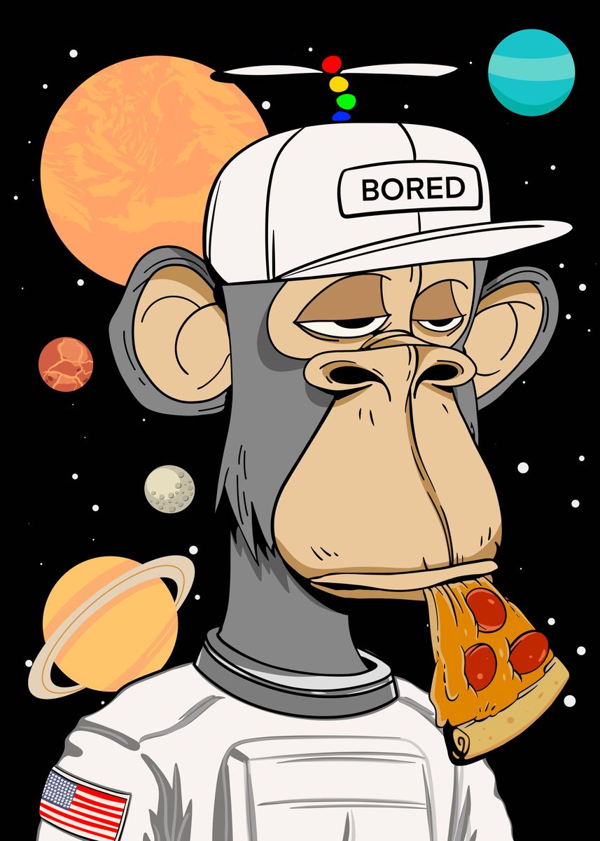 'Bored astronaut ape' Poster by Magic Apes | Displate