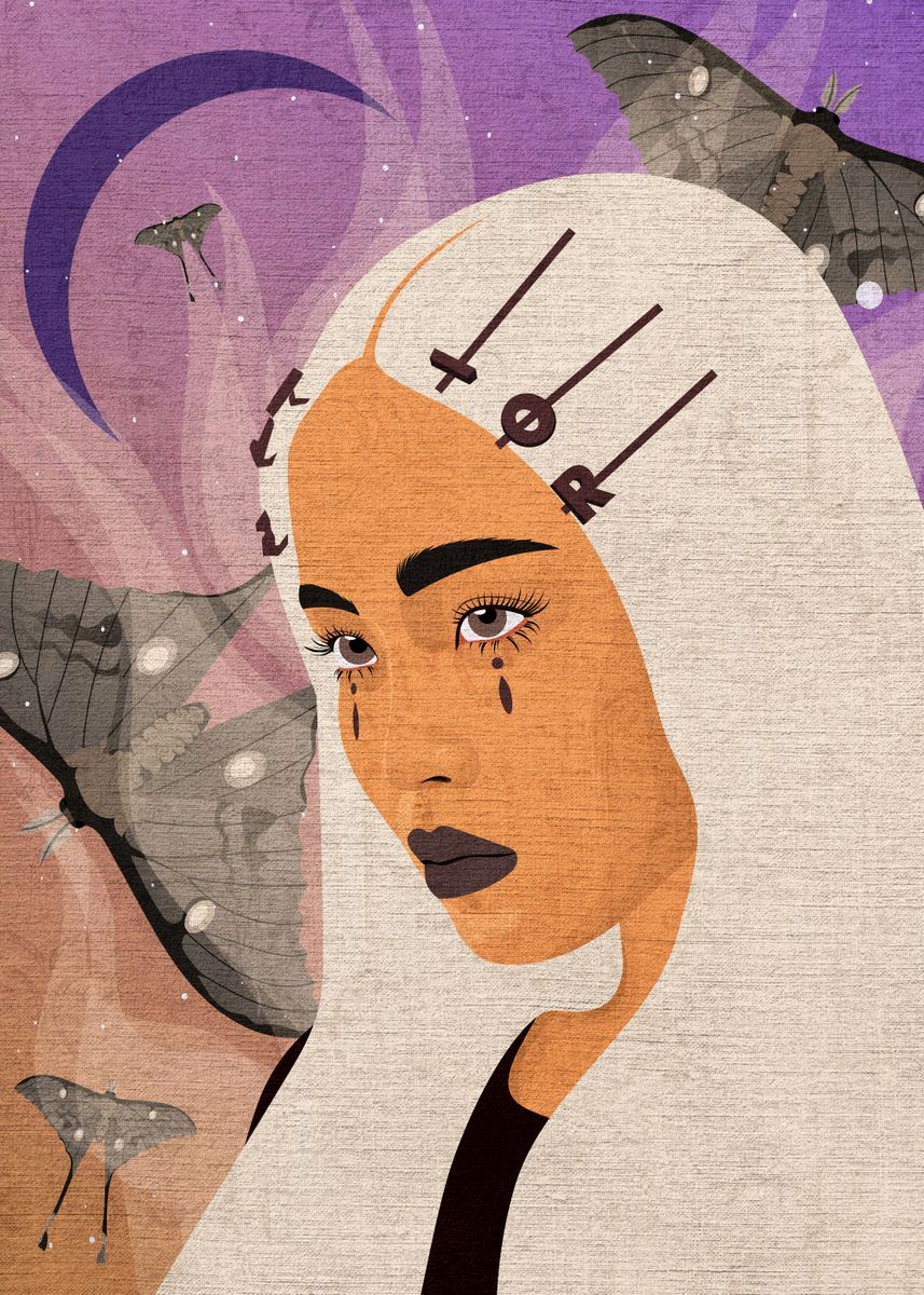 'NaBi Moth Goddess' Poster, picture, metal print, paint by odhara ...
