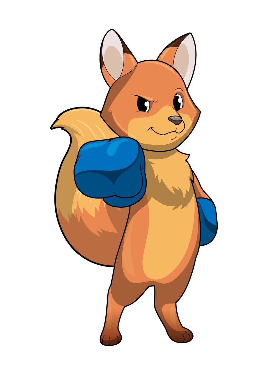 'Fox Boxer Boxing gloves' Poster by Markus Schnabel | Displate