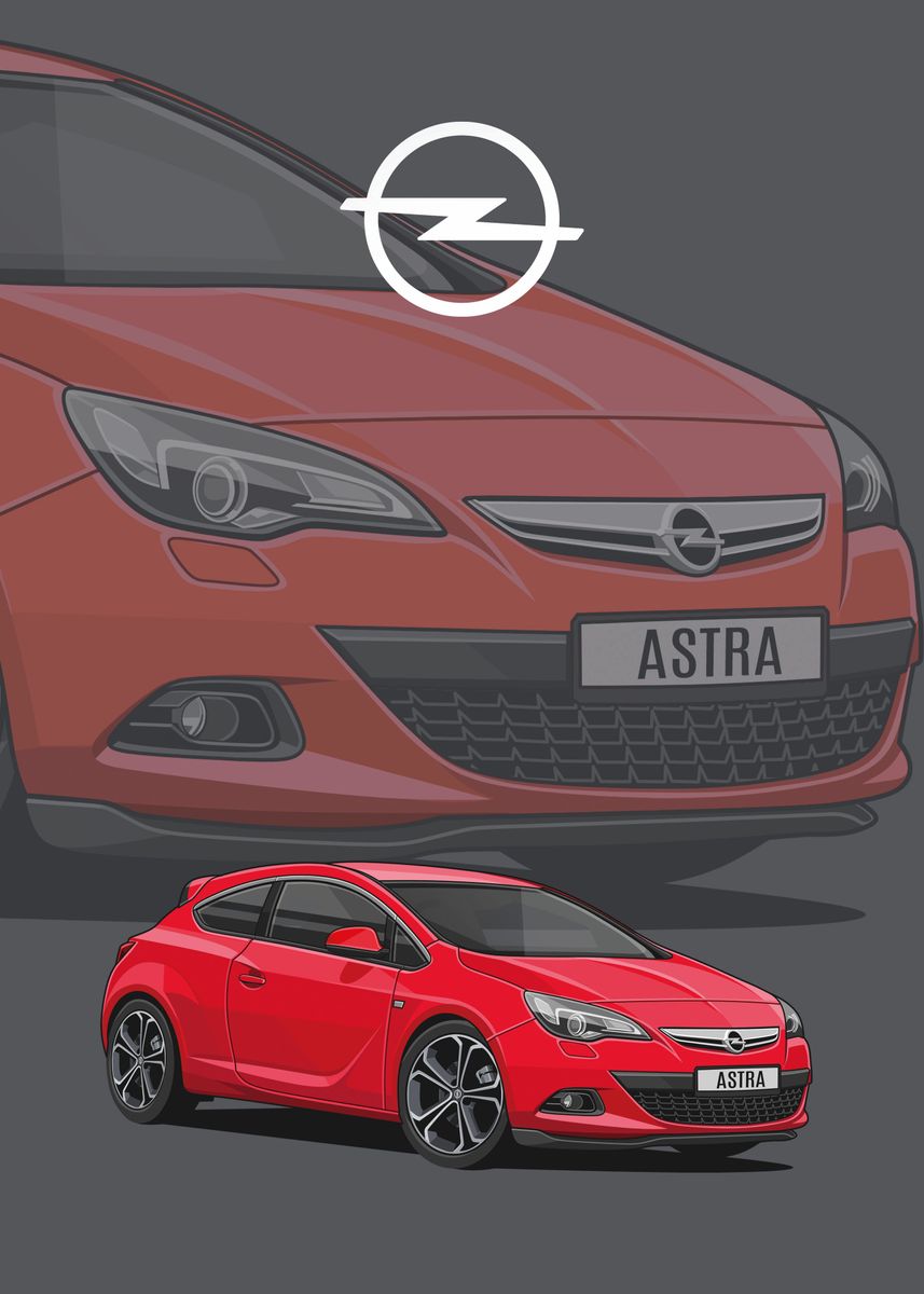 'Vauxhall Astra red ' Poster, picture, metal print, paint by capture ...
