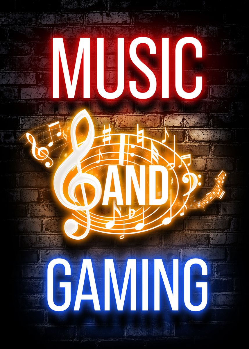 'Music and gaming' Poster, picture, metal print, paint by Kitty Kit ...