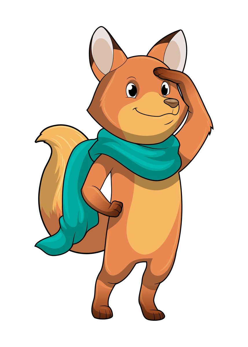 'Fox Scarf' Poster, picture, metal print, paint by Markus Schnabel ...