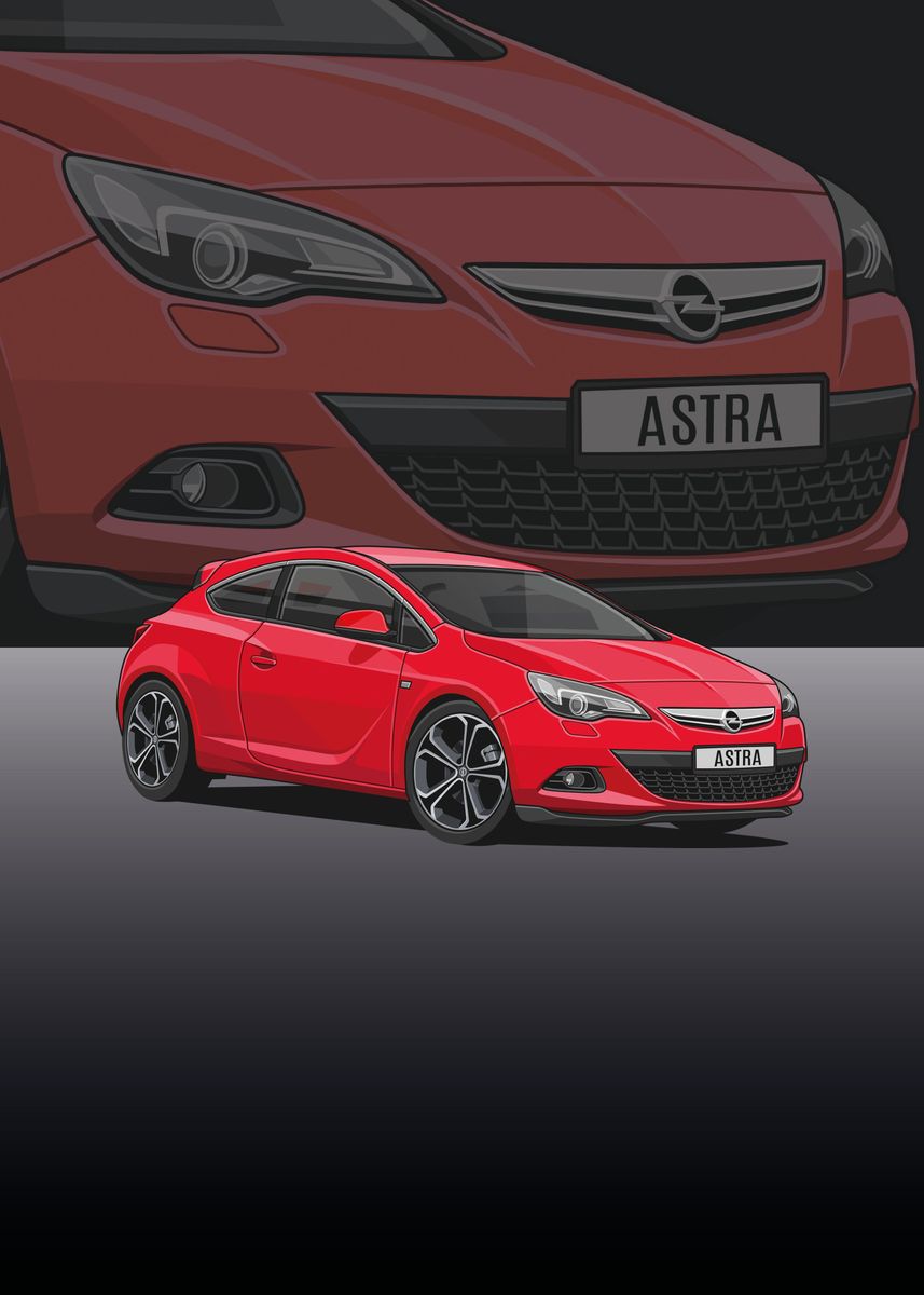 'Vauxhall Astra red ' Poster, picture, metal print, paint by capture ...