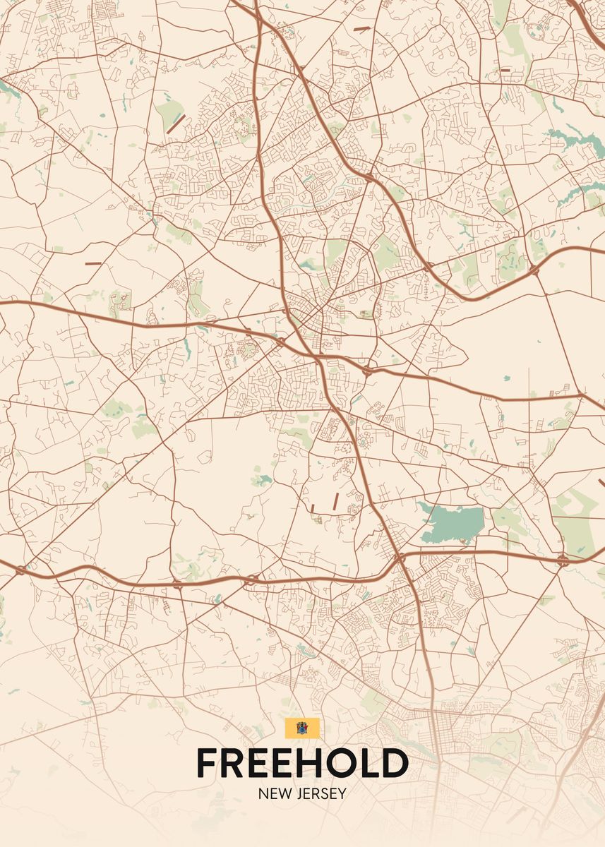 'Freehold NJ' Poster, picture, metal print, paint by IMR Designs | Displate