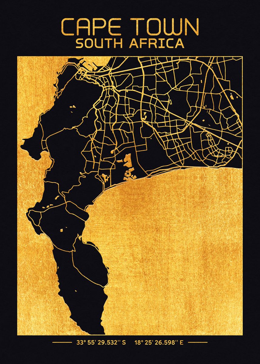 'Cape Town South Africa' Poster, picture, metal print, paint by Denis ...