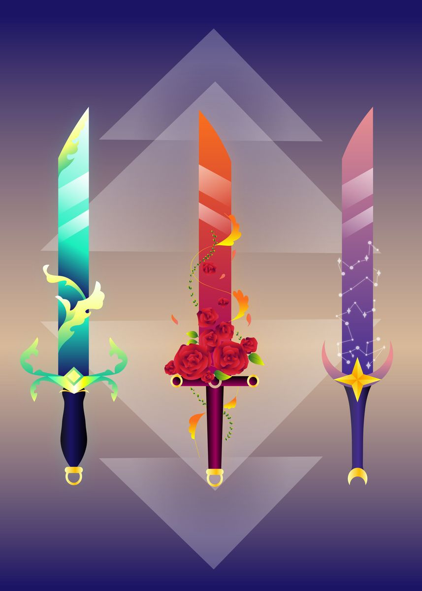 'Aesthetic Realm swords' Poster by Pauline Sellaye | Displate