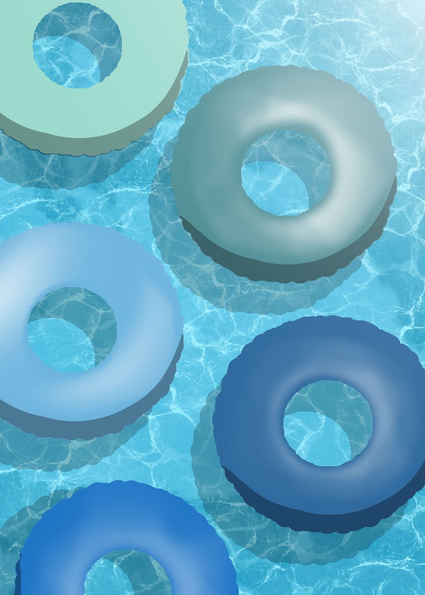 'Blue floats' Poster, picture, metal print, paint by Estetic Sigmul ...