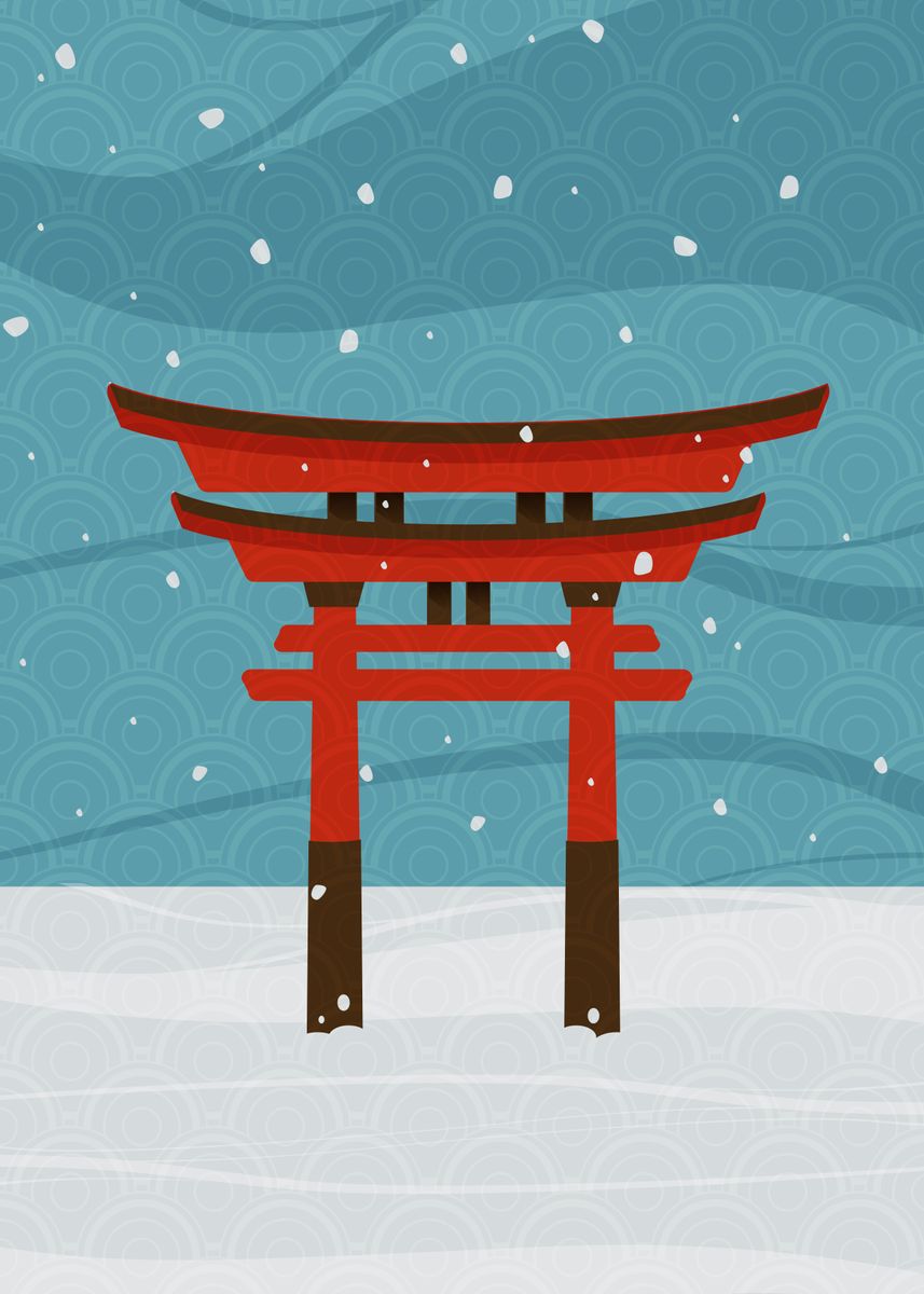 'Japanese architecture art' Poster by Human Shadow | Displate