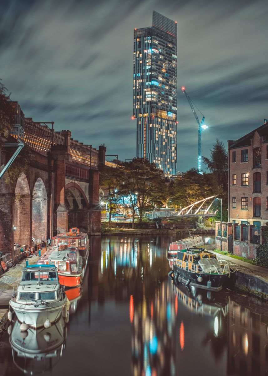 'Manchester at night' Poster, picture, metal print, paint by Darryl ...