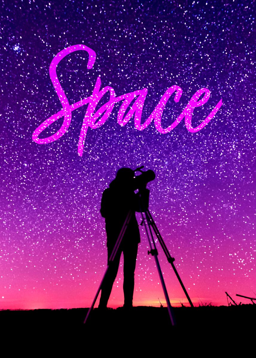 'Space Stargazing Night' Poster, picture, metal print, paint by LVTFCO ...