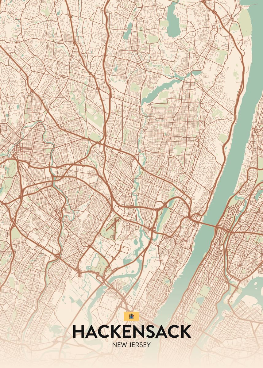 'Hackensack NJ' Poster, picture, metal print, paint by IMR Designs ...