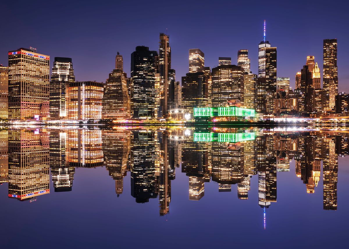 'New York Reflection' Poster by Mango Art | Displate