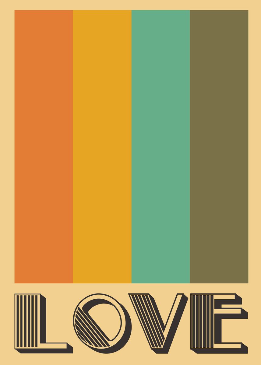 'Love Vintage 70s retro' Poster by MrTKBooker | Displate