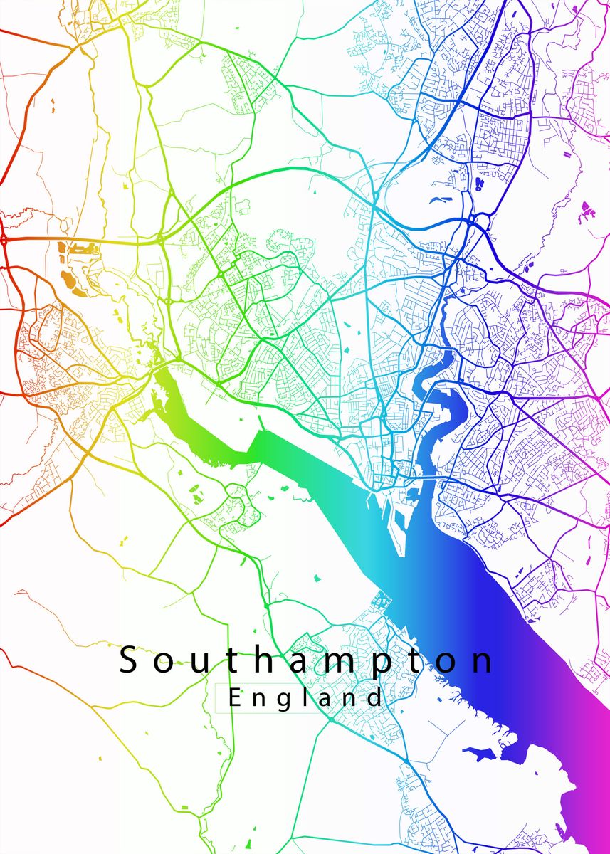'Southampton City Map' Poster, picture, metal print, paint by Mapique ...
