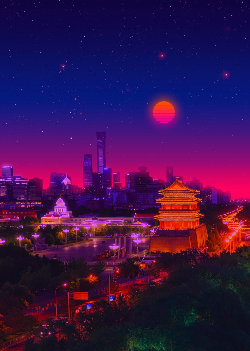 'Darksynth' Poster, picture, metal print, paint by Yagedan | Displate