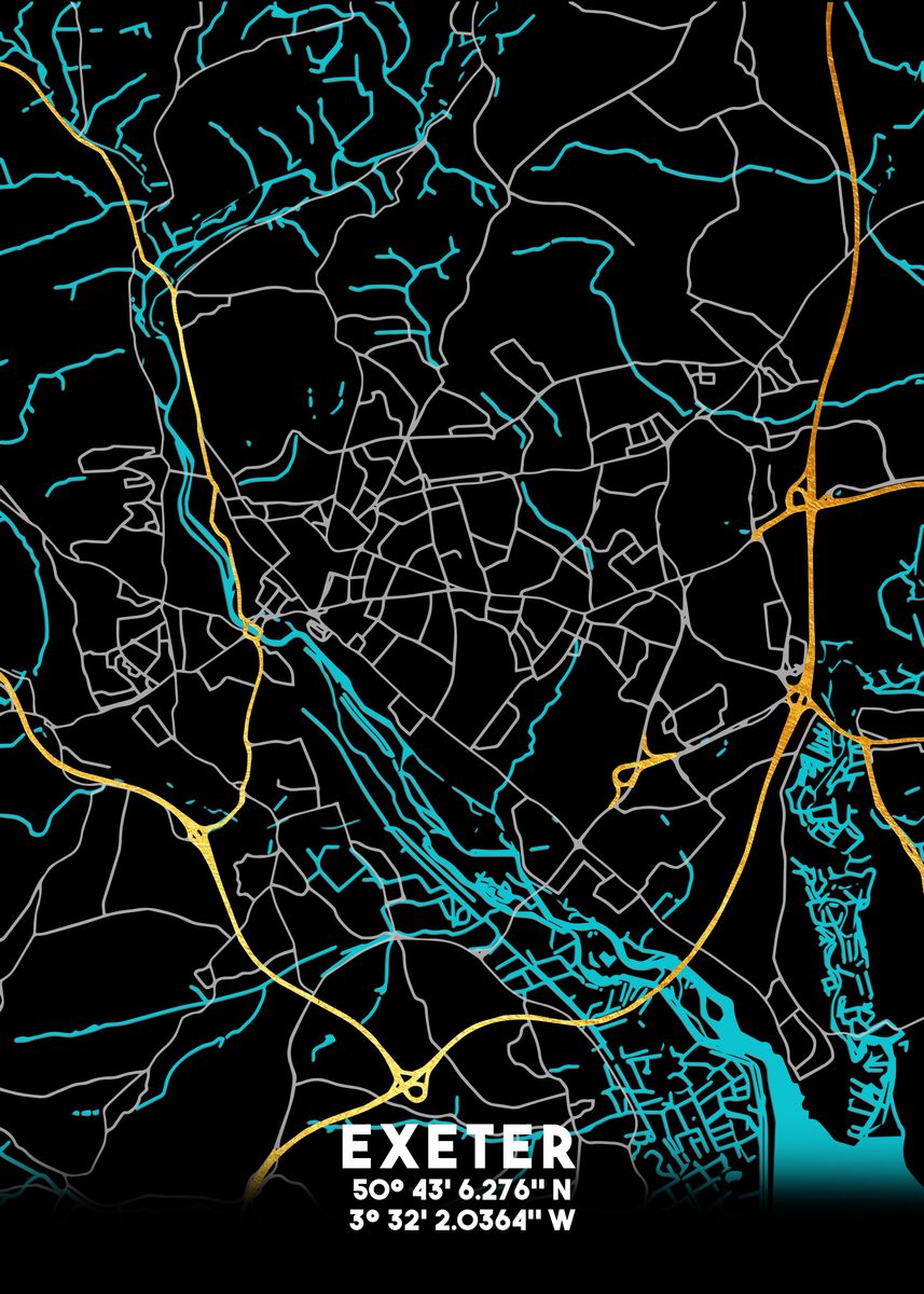 'Exeter UK' Poster, picture, metal print, paint by Clayborne Frank ...