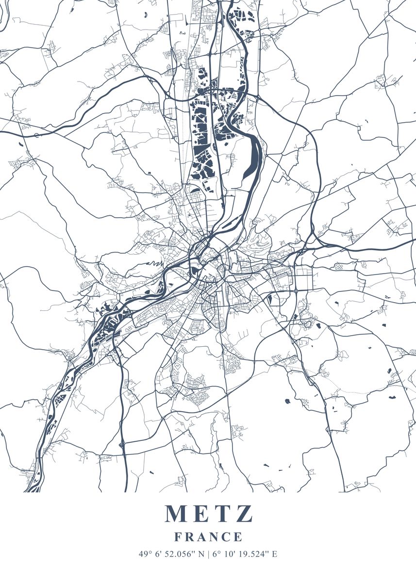 'Metz Ash Plane Map' Poster, picture, metal print, paint by Tien ...