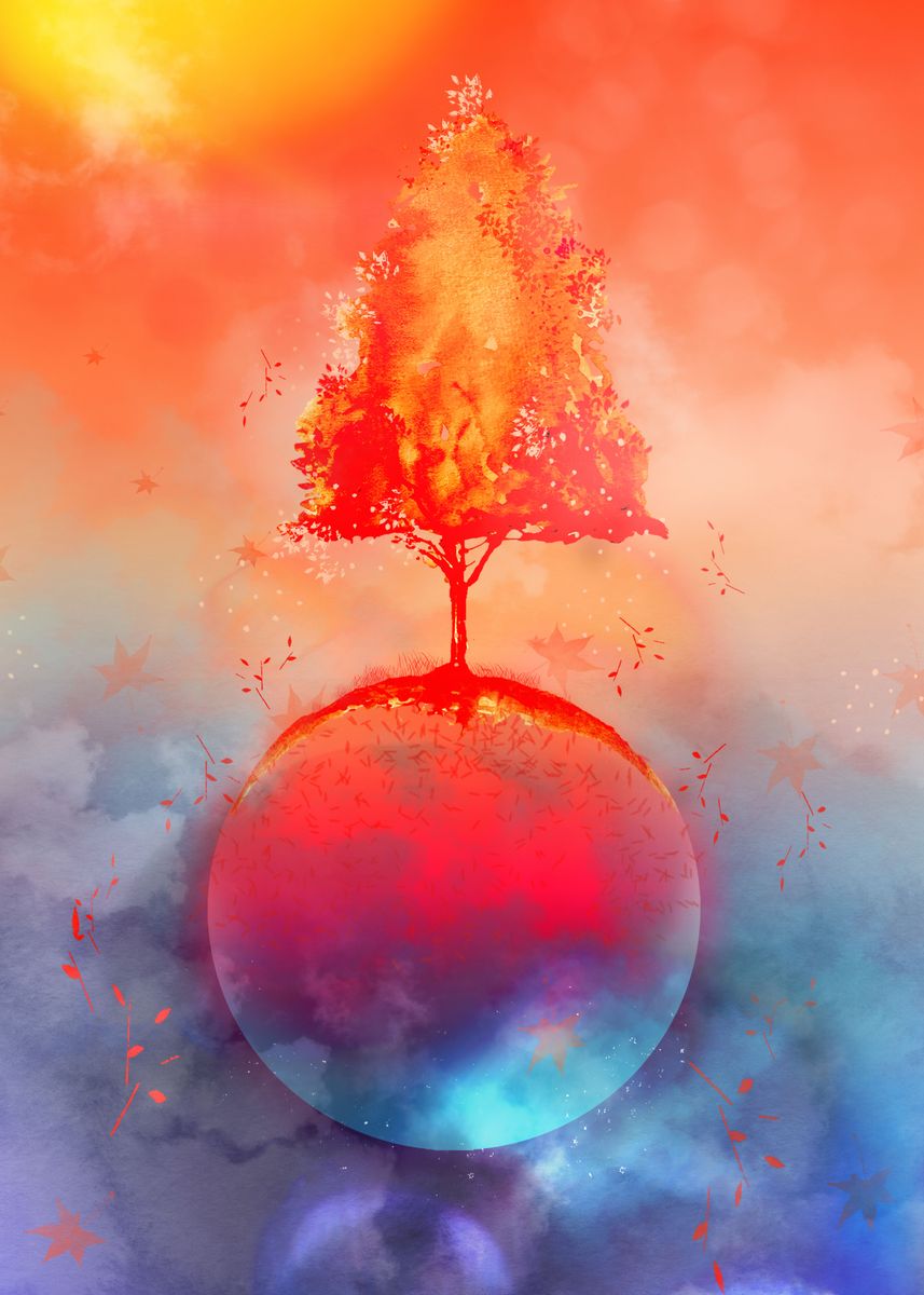 'Warm' Poster, picture, metal print, paint by Fátima Seehagen Nature ...