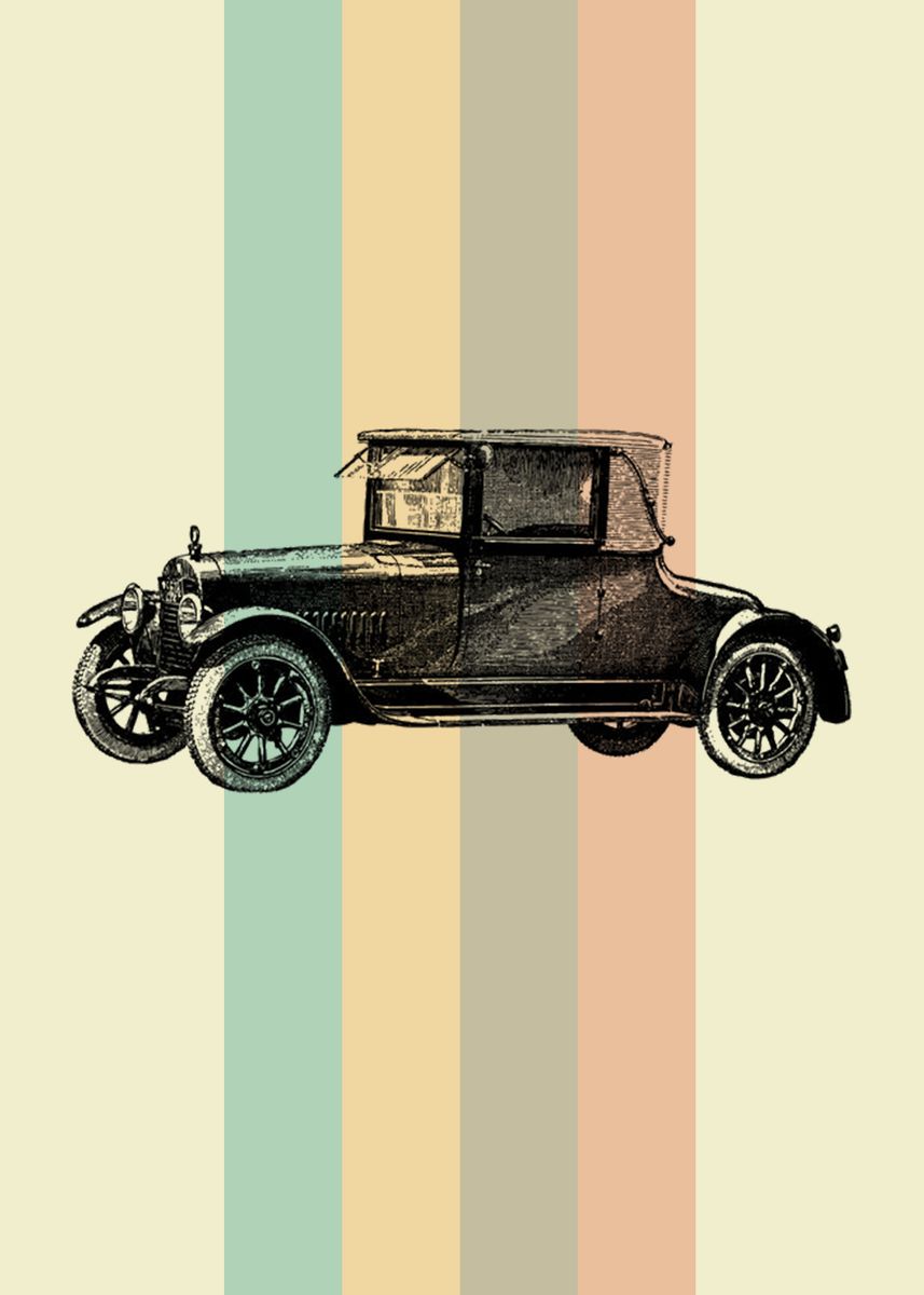 'Retro Vintage Car' Poster by Sam arts | Displate