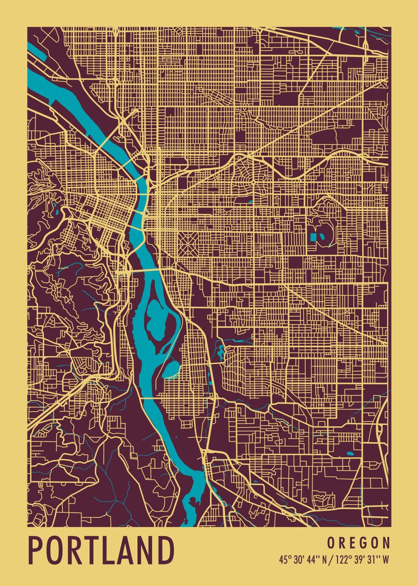 'Portland' Poster, picture, metal print, paint by Miracle Studio | Displate