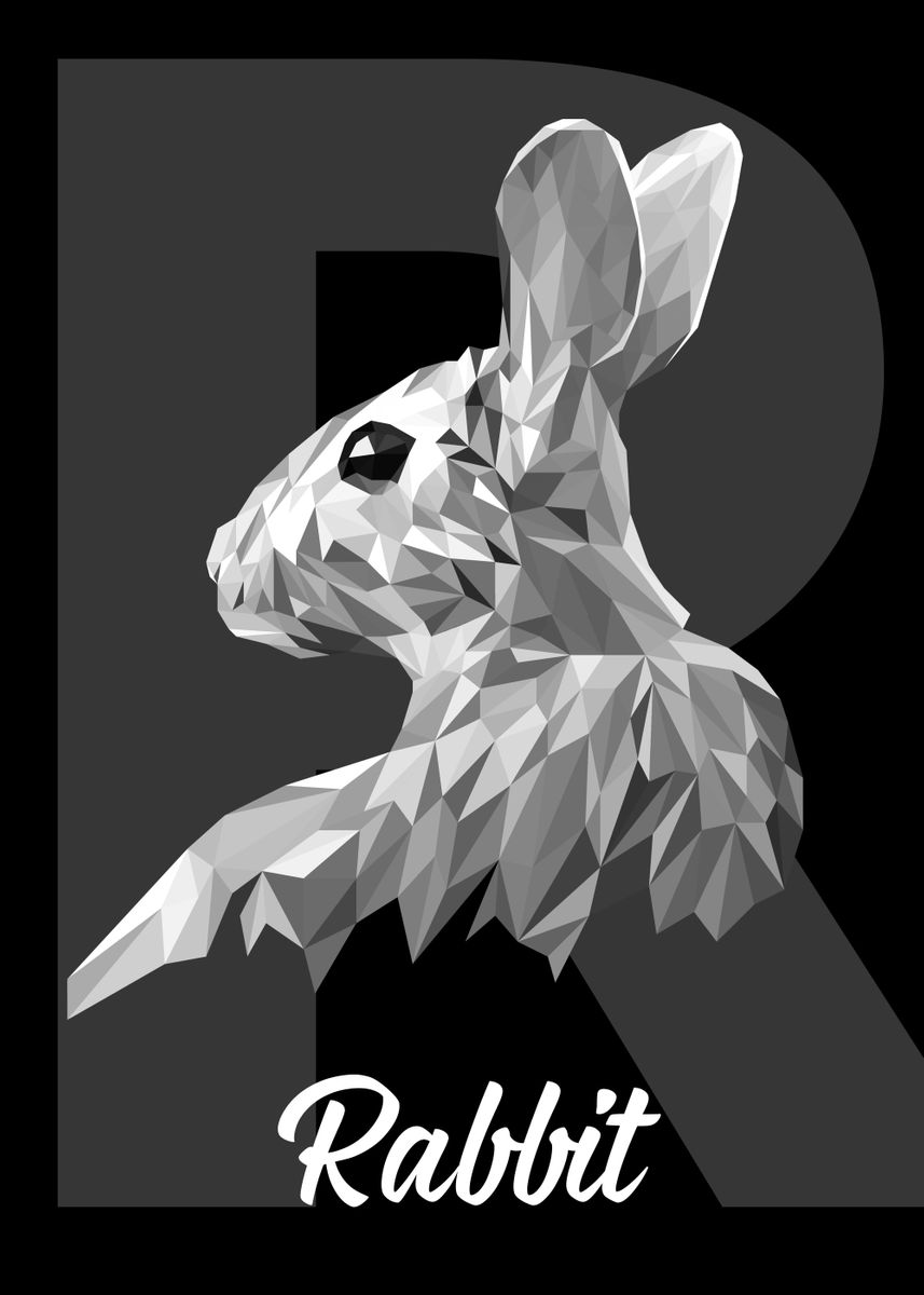 'Rabbit' Poster, picture, metal print, paint by minh doan | Displate