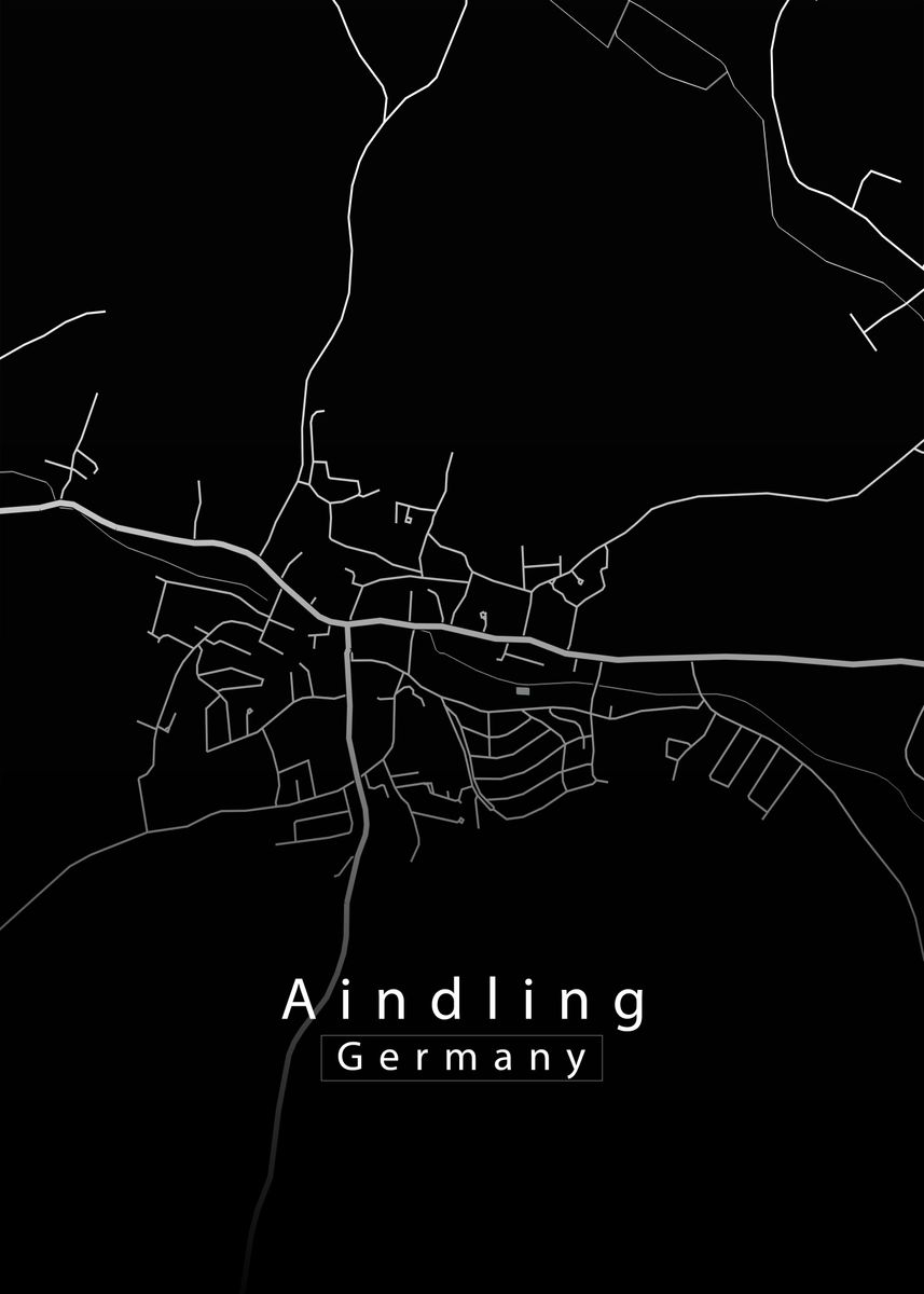'Aindling City Map' Poster, picture, metal print, paint by Mapique ...
