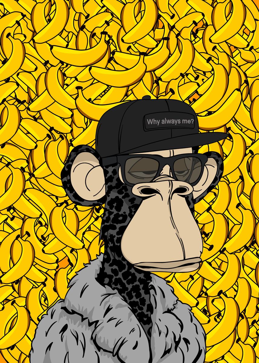 'Ape bored' Poster, picture, metal print, paint by Magic Apes | Displate