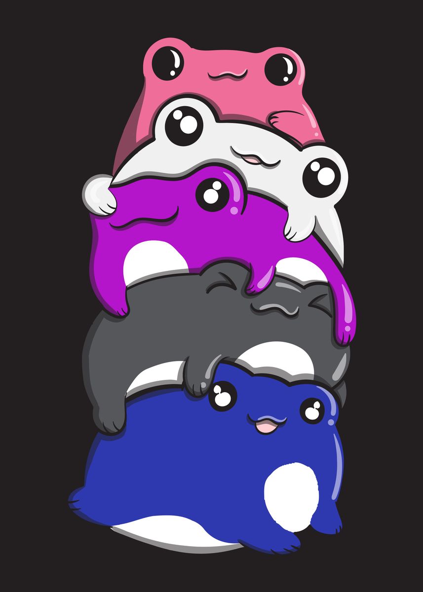 'Genderfluid Pride Frog' Poster, picture, metal print, paint by ...