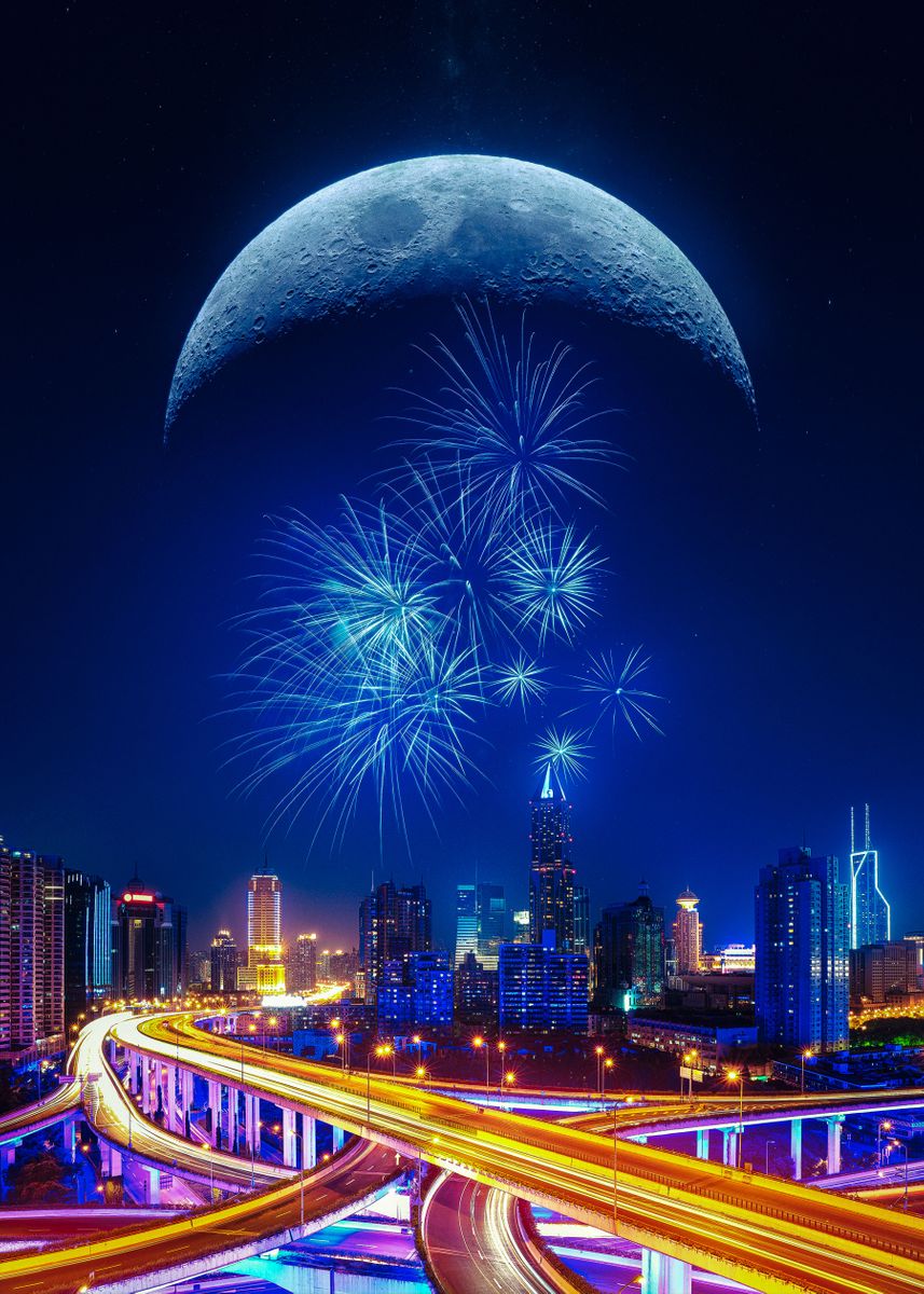 'City Lights' Poster, picture, metal print, paint by Benny Productions ...