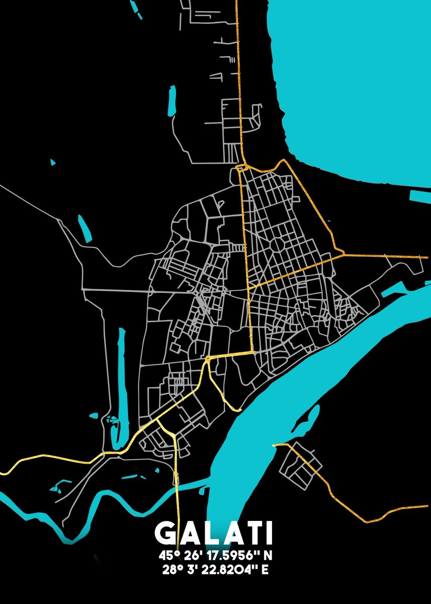 'Galati Romania' Poster, picture, metal print, paint by Clayborne Frank ...