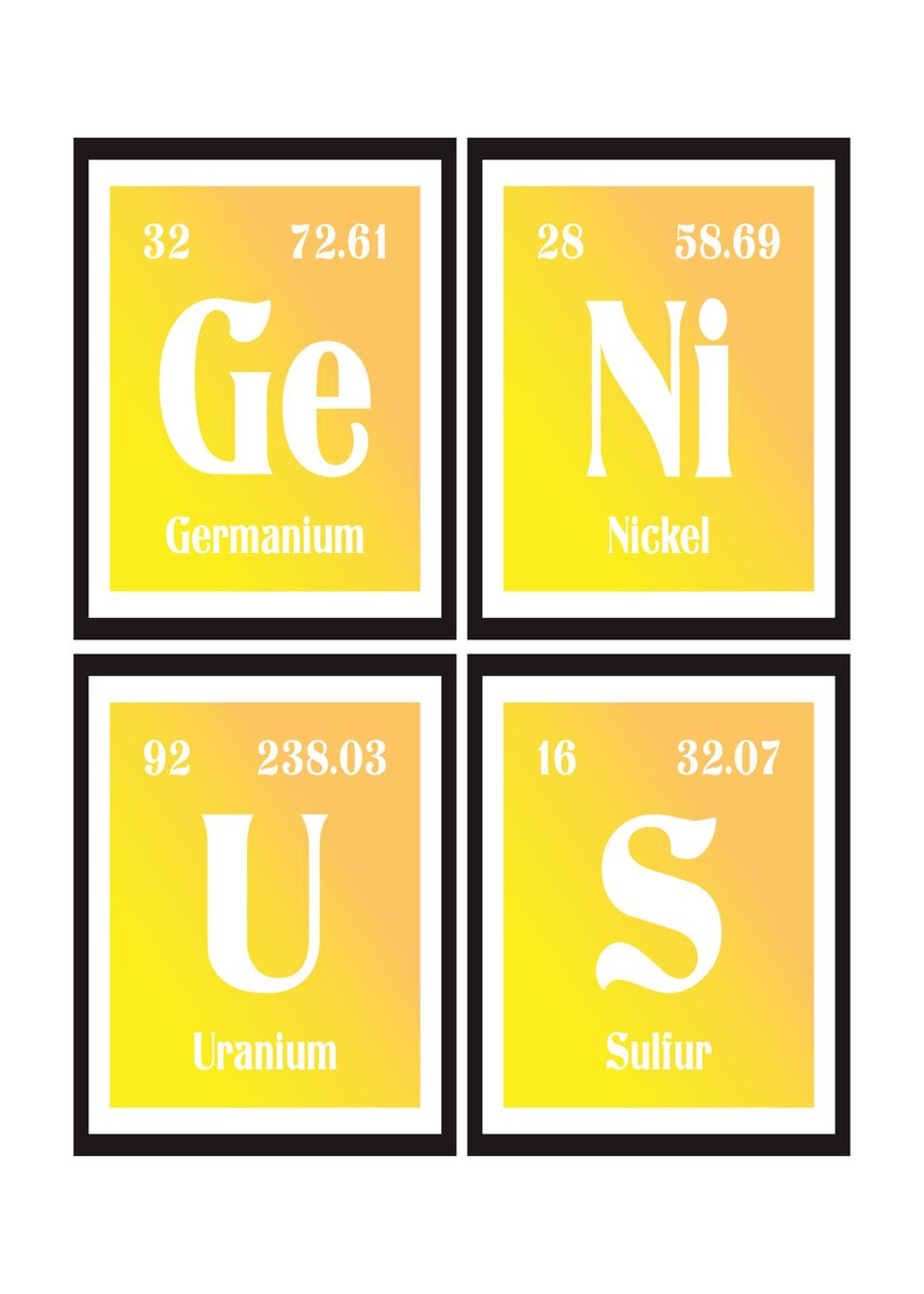 'Genius Elements' Poster by Maozva | Displate