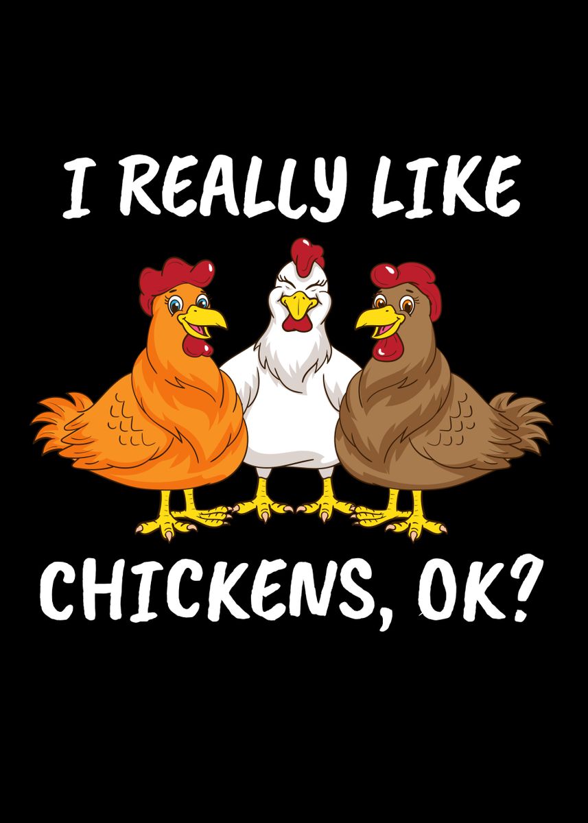 'Chicken Gift Farm Animals' Poster, picture, metal print, paint by ...