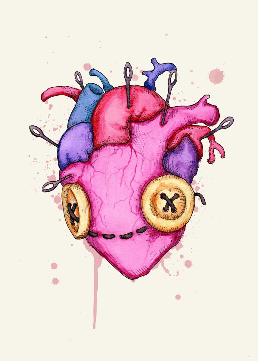 'VooDoo Heart' Poster, picture, metal print, paint by LVB Art | Displate