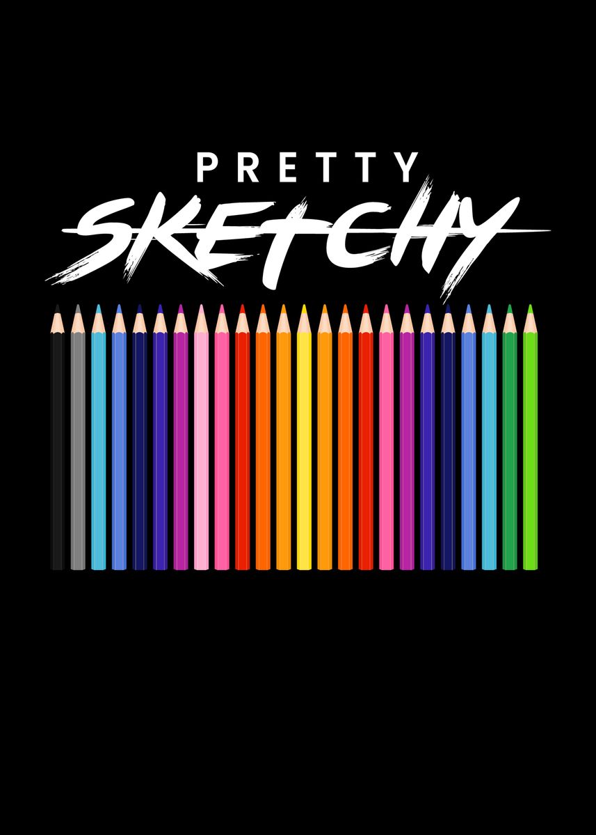 'Pretty Sketchy Drawing Art' Poster, picture, metal print, paint by ...