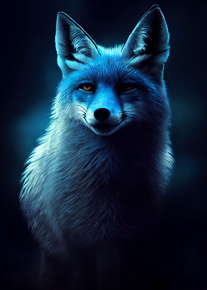 'Mystic Fox' Poster, picture, metal print, paint by ElaenisArts | Displate