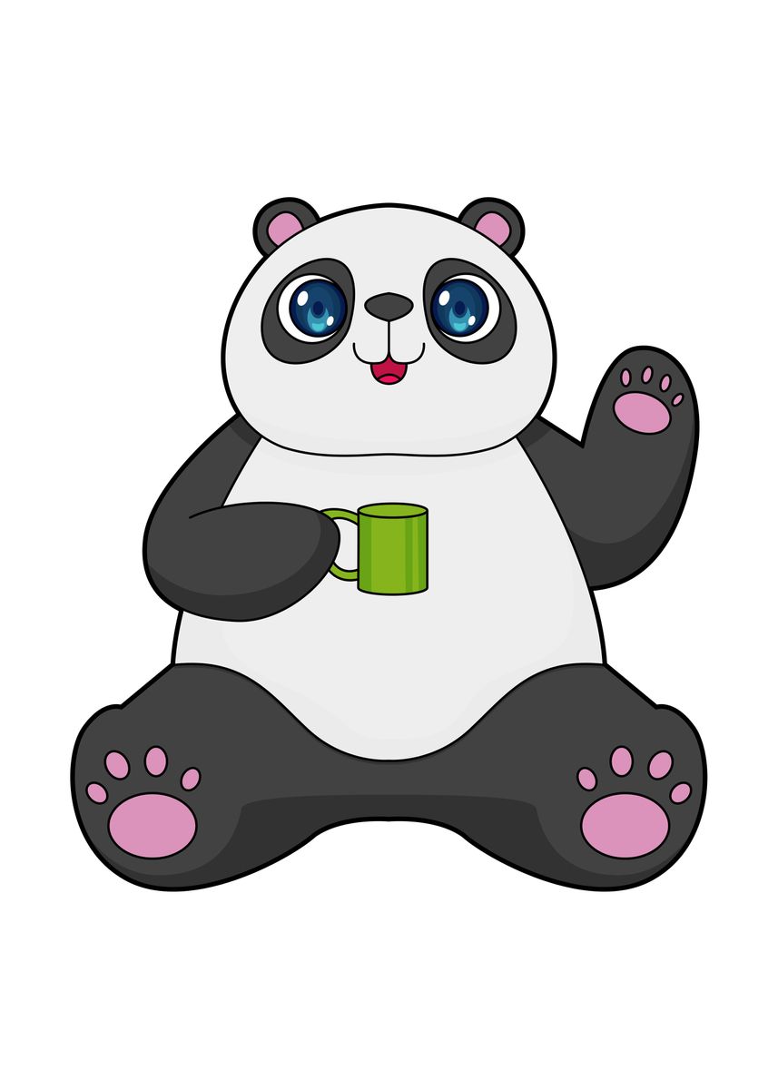 'Panda Coffee Mug' Poster, picture, metal print, paint by Markus ...